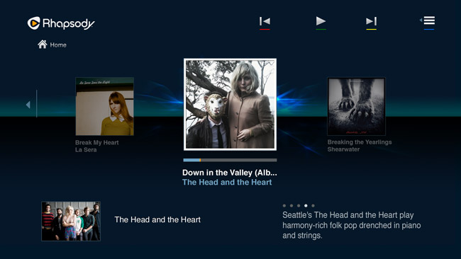 Rhapsody Now Streaming on LG, Panasonic and Samsung Smart TVs ...